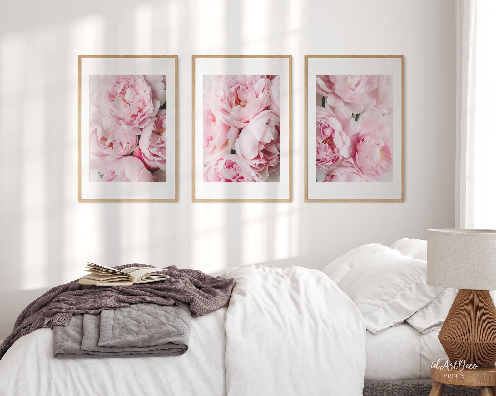 Peony Print, Set of 3 Flower Print, Peony Wall Art, Blush Pink Peonies ...