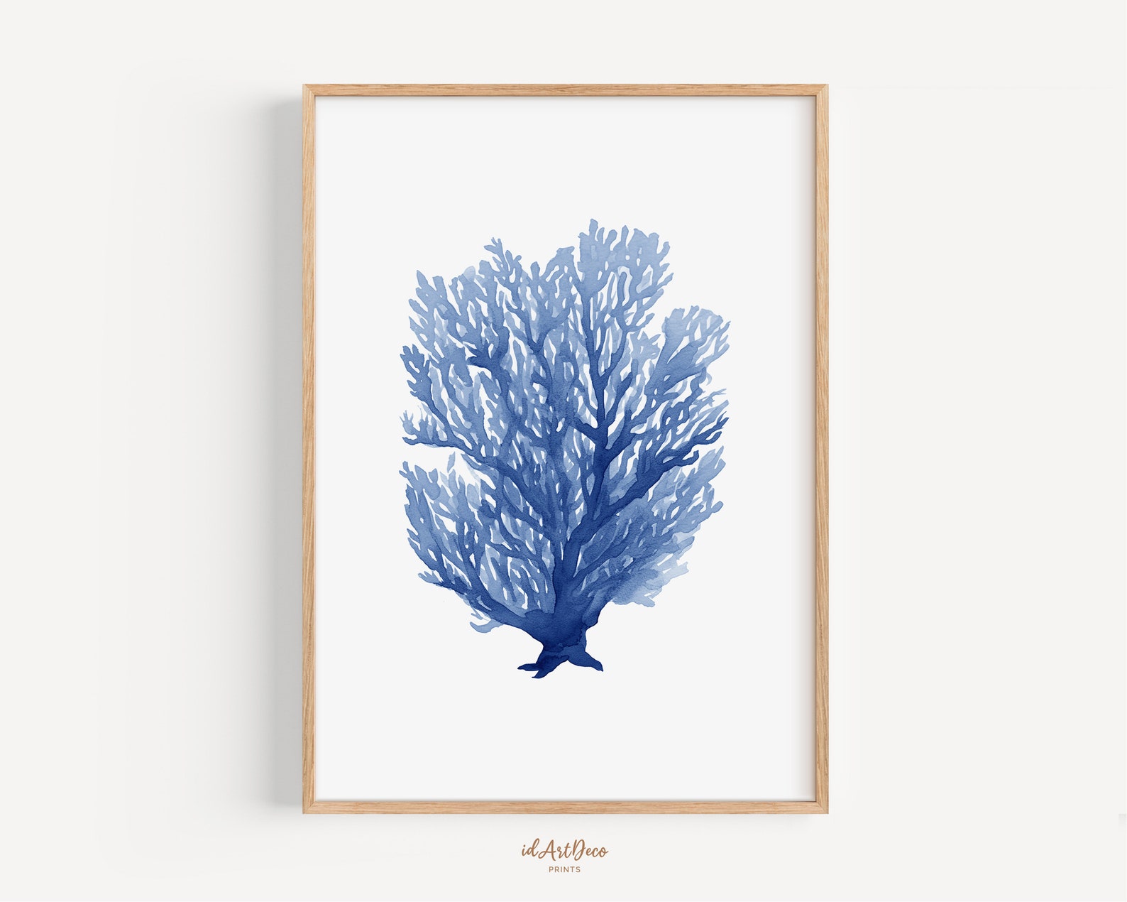 Coral Seaweed, Blue Watercolor Set of 3 Prints, Nautical Room Decor ...