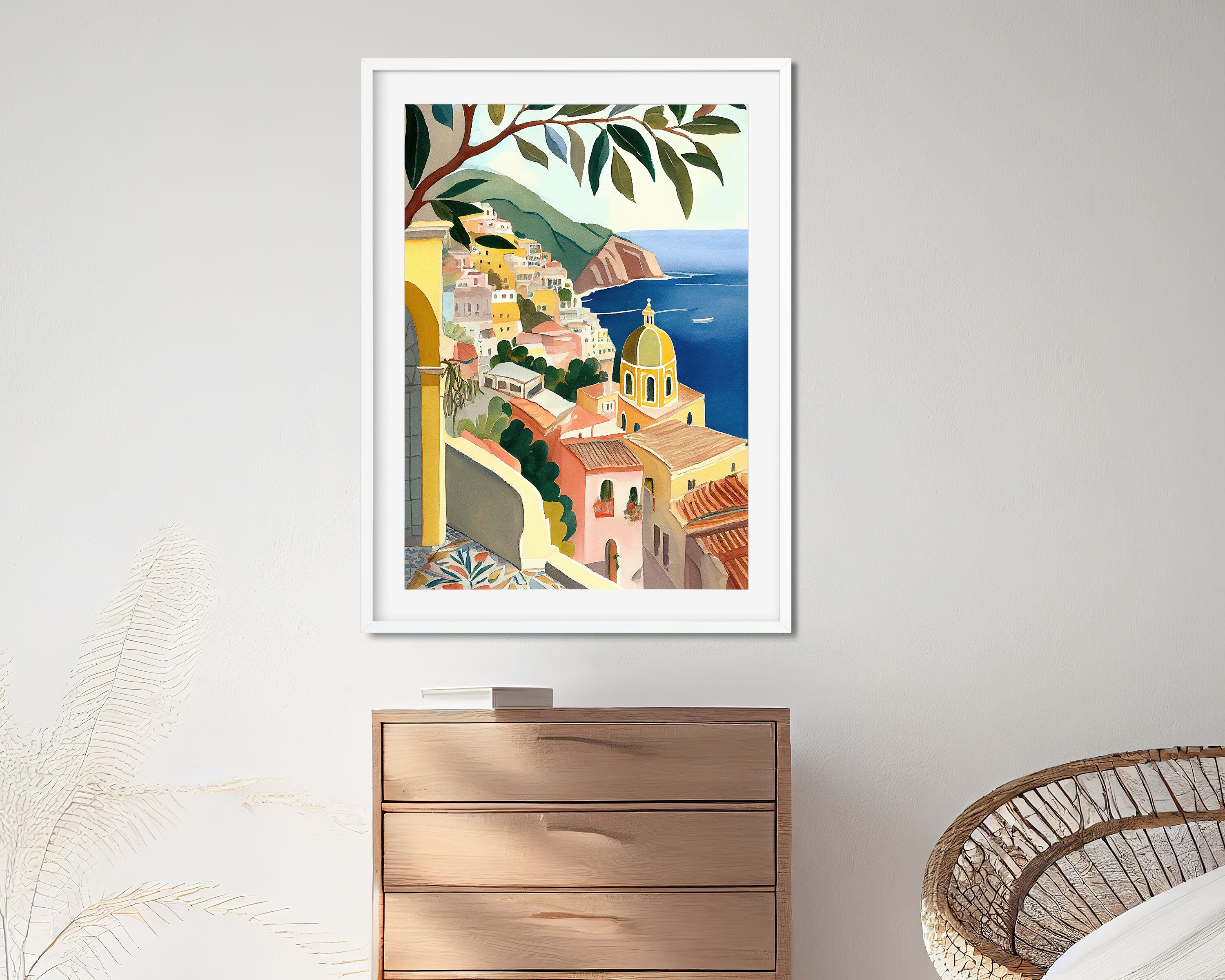 Positano Beach Print, Italy Wall Art, Henri Matisse Inspired, Living Room Wall Art, Bedroom Wall ...