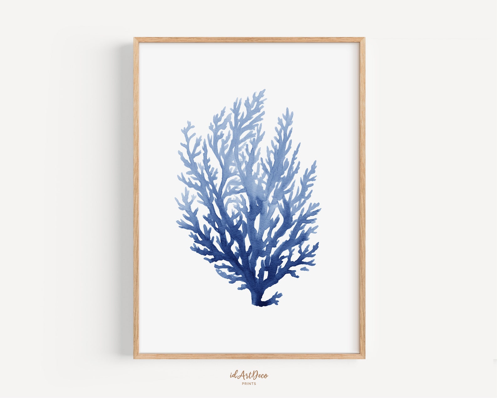 Coral Seaweed, Blue Watercolor Set of 3 Prints, Nautical Room Decor ...