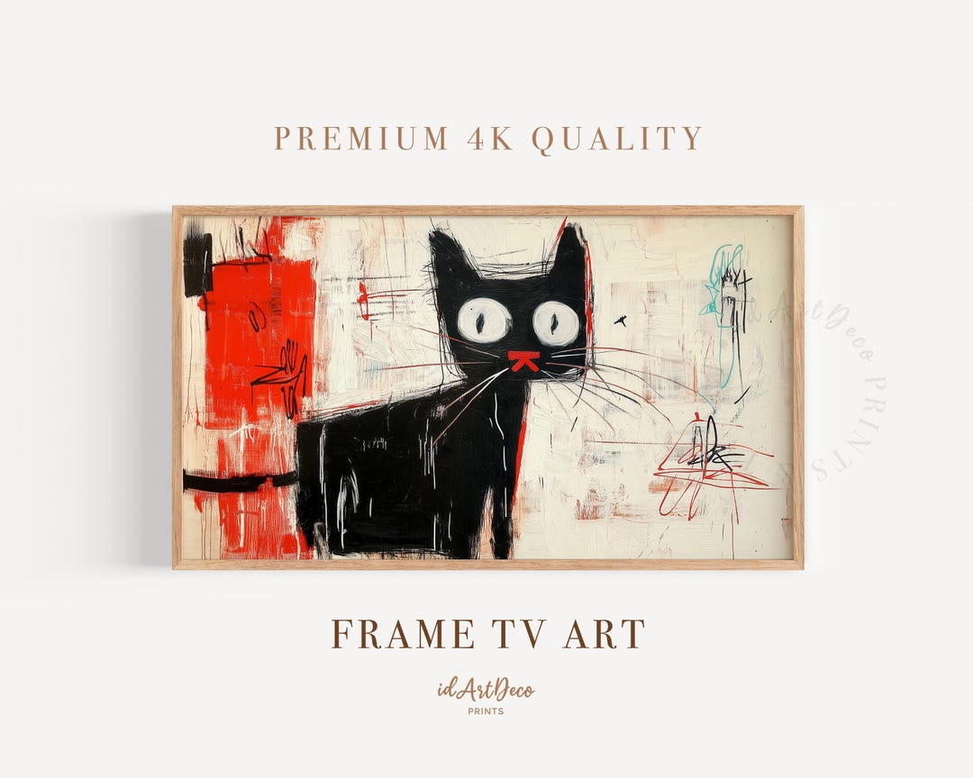 Abstract Cat Frame TV Art, Bold TV Art Download, Colorful Digital Tv ...