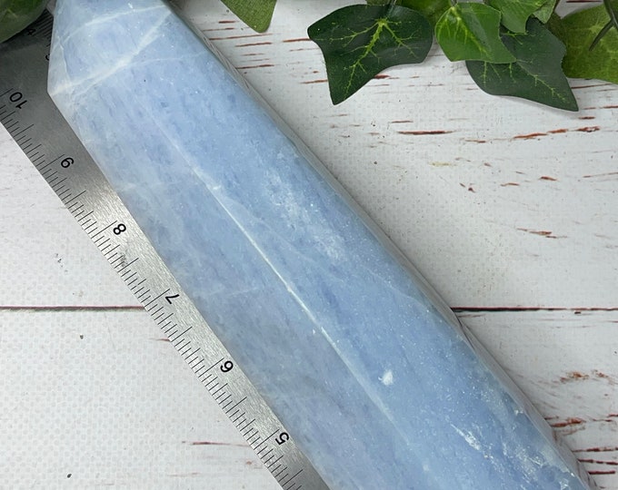 Blue Calcite Large Tower, Large Crystal Tower, Large Blue Crystal Tower ...