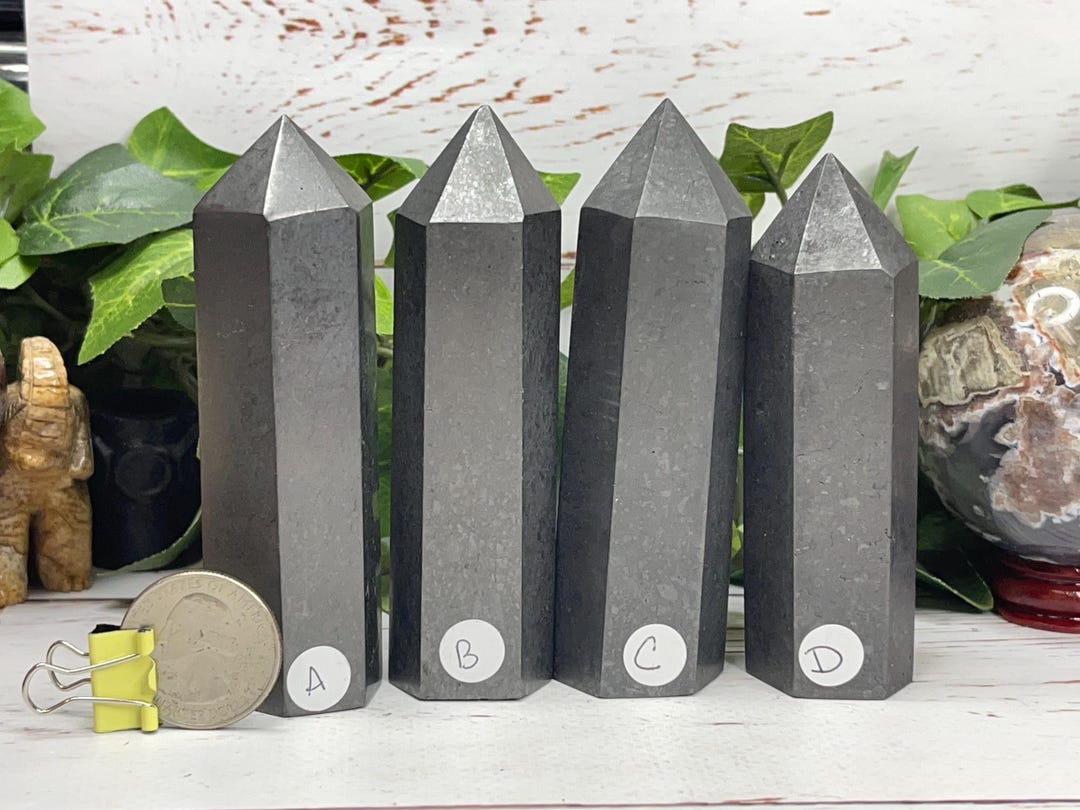 Choice of 4 Shungite Points – Protective & Grounding Energy - Etsy