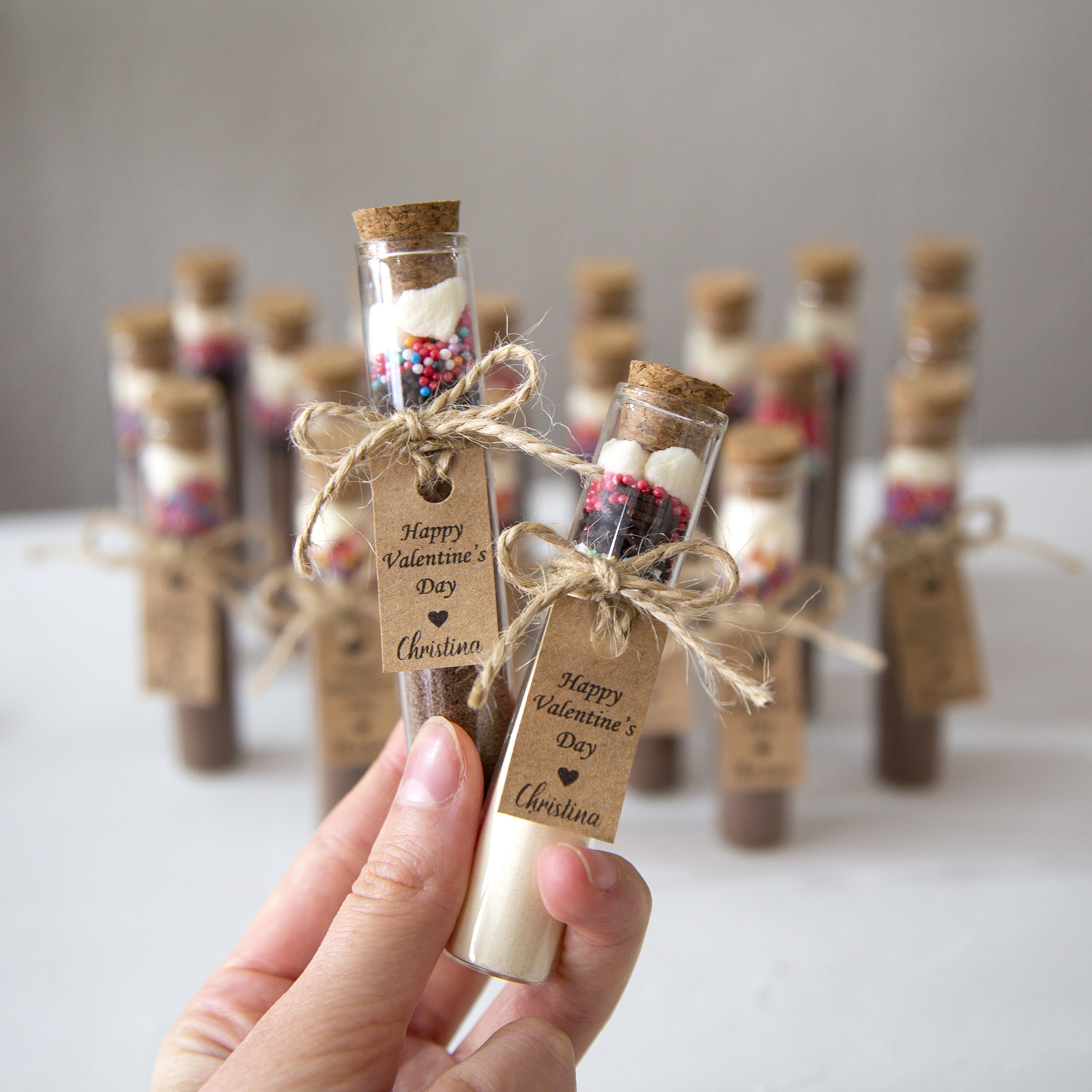 100 Pcs Hot Chocolate With Marshmallow, Hot Chocolate Wedding Favour in ...