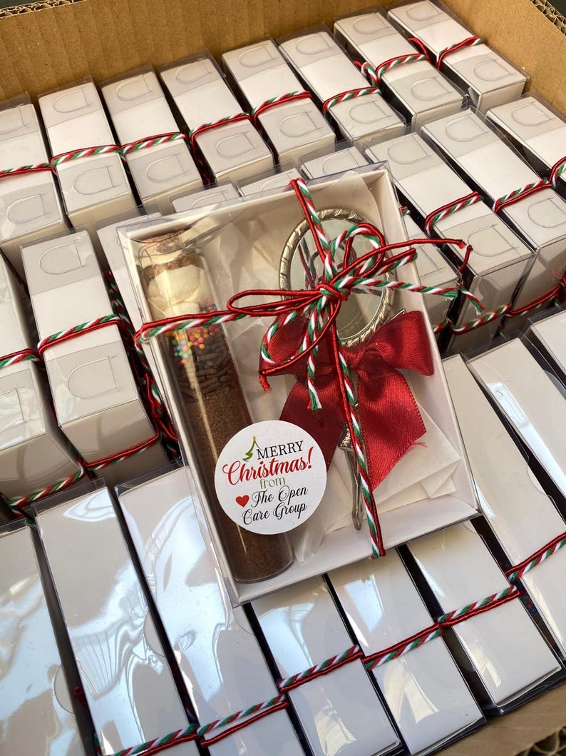 Personalized Christmas Gift Box, Hot Chocolate, Soap Favors - Etsy