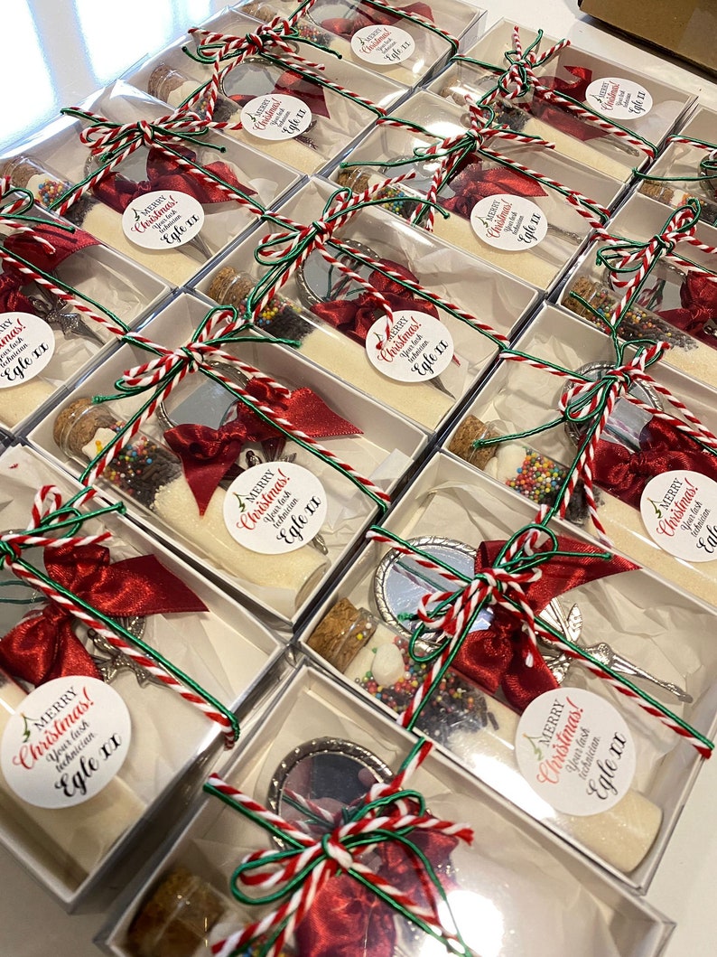 Personalized Christmas Gift Box, Hot Chocolate, Holiday Soap Favors - Etsy