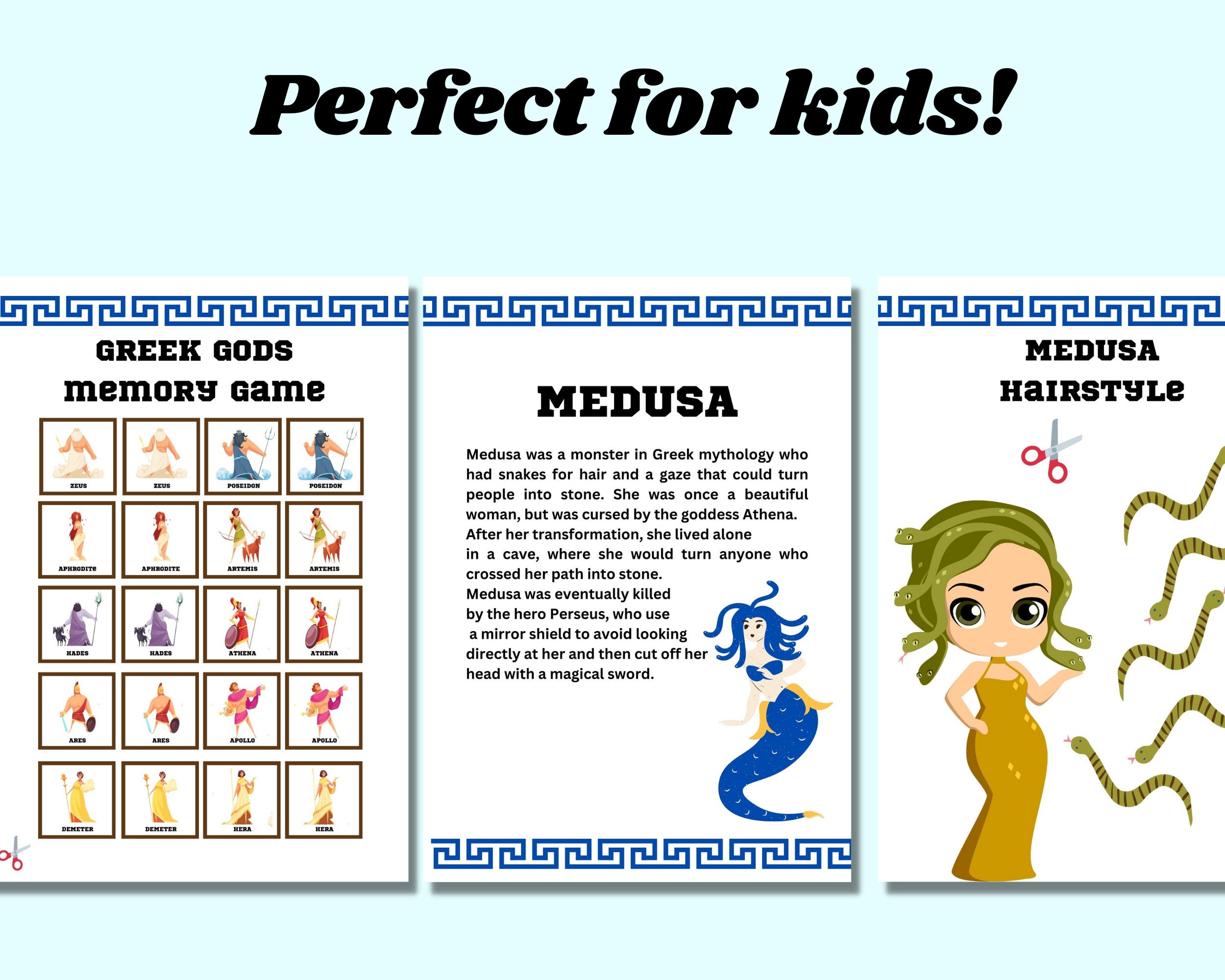 Ancient Greece Gods Printable Mythology Games Pack; Fun Activity for ...