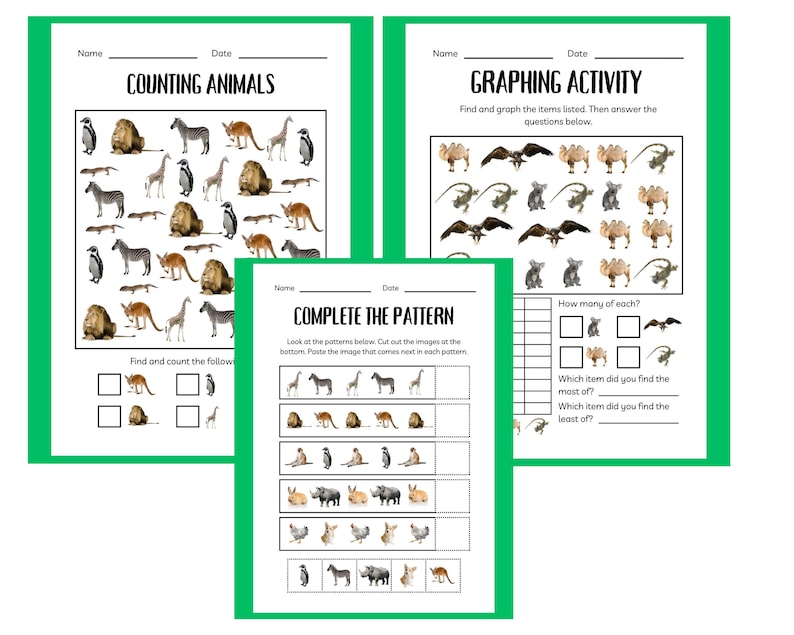 Kindergarten Animals Workbook; Animals Worksheets; Printable Animals ...