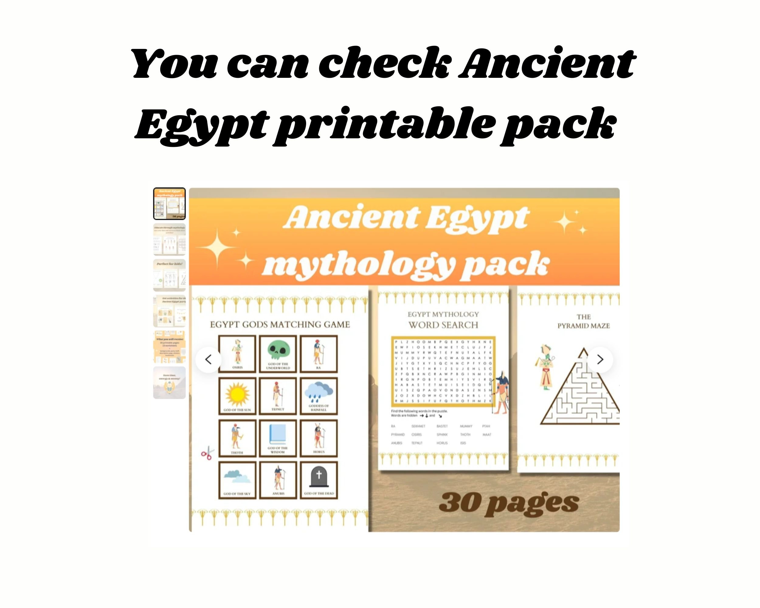 Printable Ancient Egypt Maze Pack; Ancient Egypt Party Activity; Lesson ...