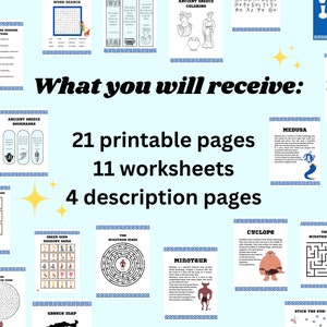 Ancient Greece Gods Printable Mythology Games Pack; Fun Activity for ...