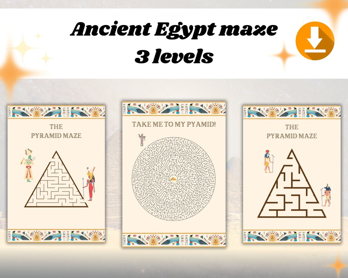 Printable Ancient Egypt Maze Pack; Ancient Egypt Party Activity; Lesson ...