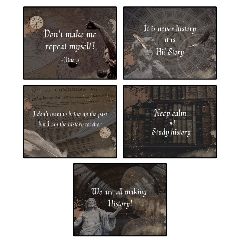 Printable Funny and Inspiring History Teacher Posters; Dark Aesthetic ...