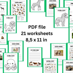 Kindergarten Animals Workbook; Animals Worksheets; Printable Animals ...