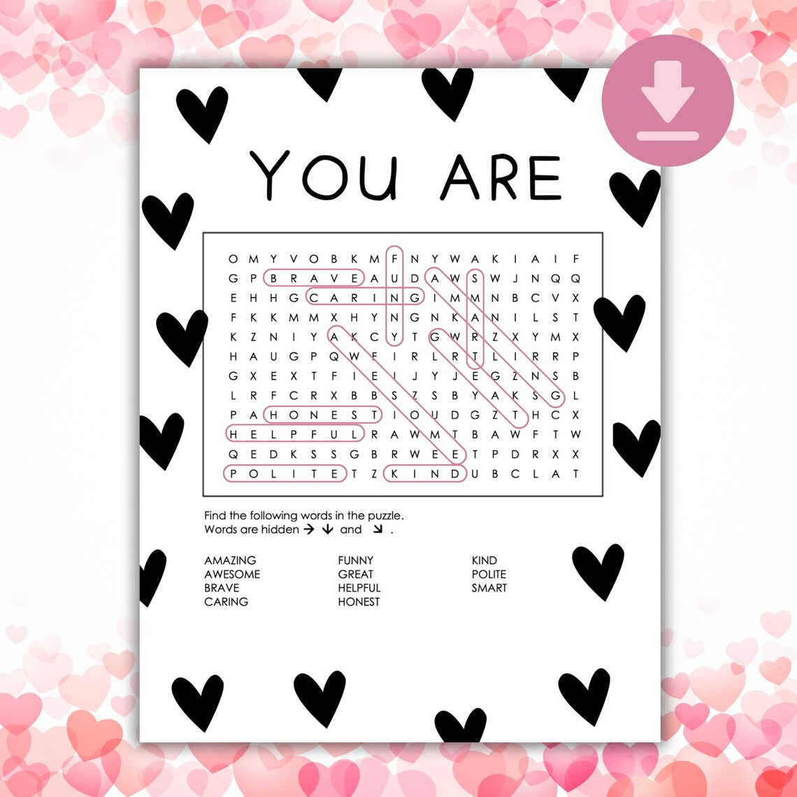 Printable Valentine's Day Word Search Game for Teachers to Make Your ...