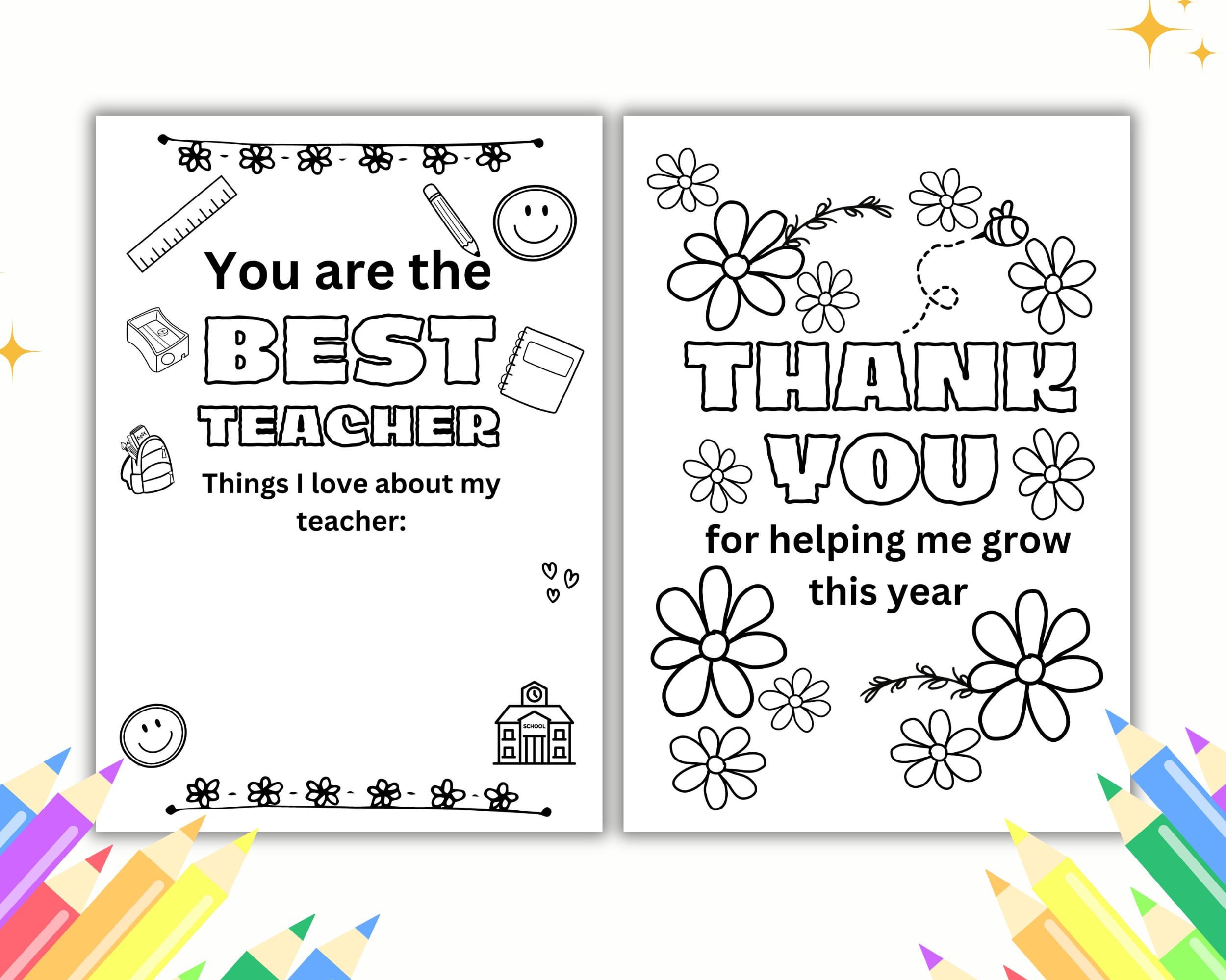 Printable Teacher Appreciation Coloring Pages; Thank You, Teacher ...