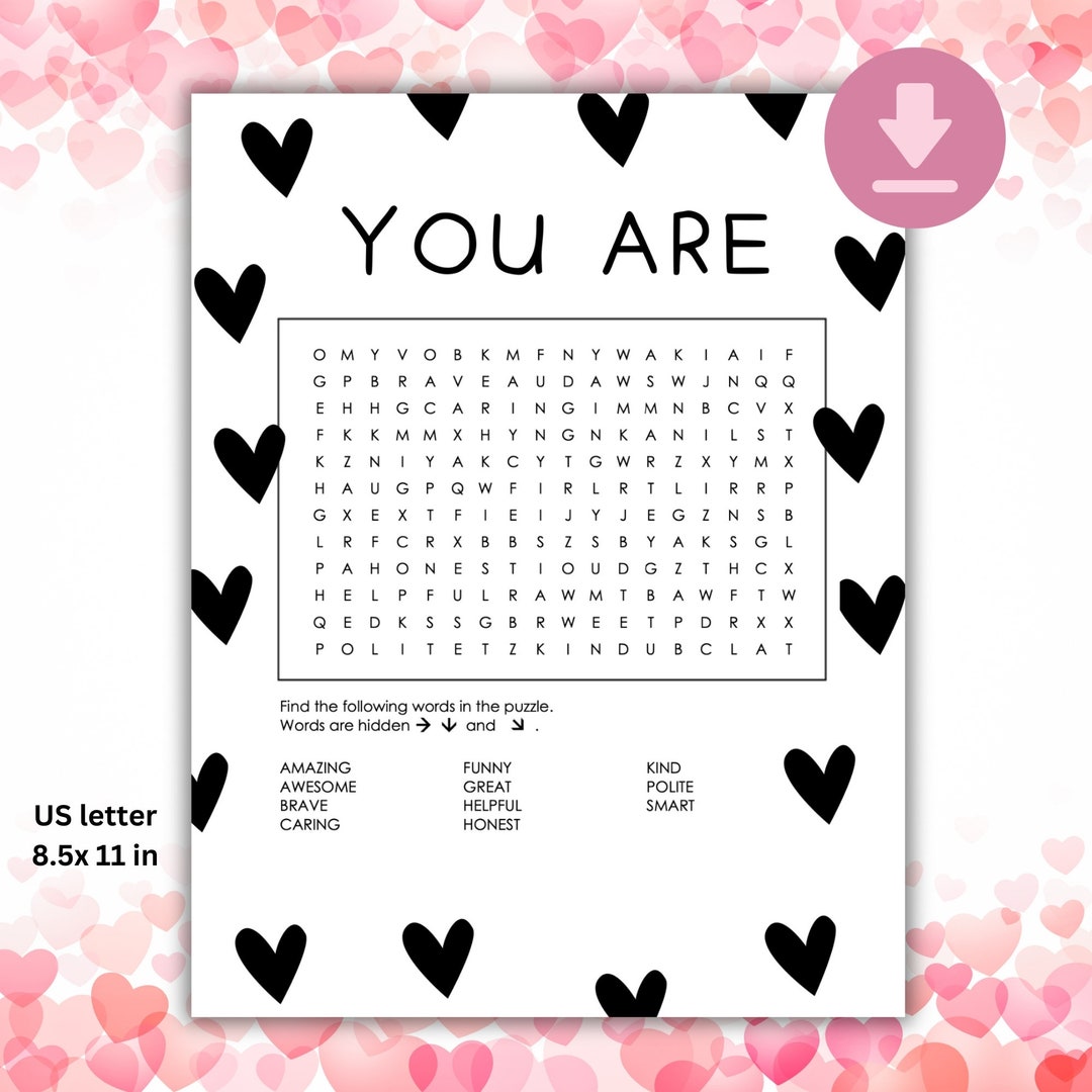 Printable Valentine's Day Word Search Game for Teachers to Make Your ...