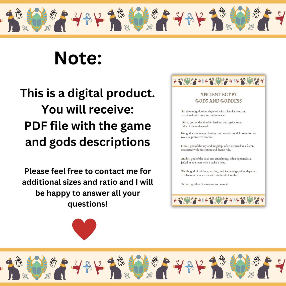 Ancient Egypt Gods Printable Mythology Party Guess the Name Game ...