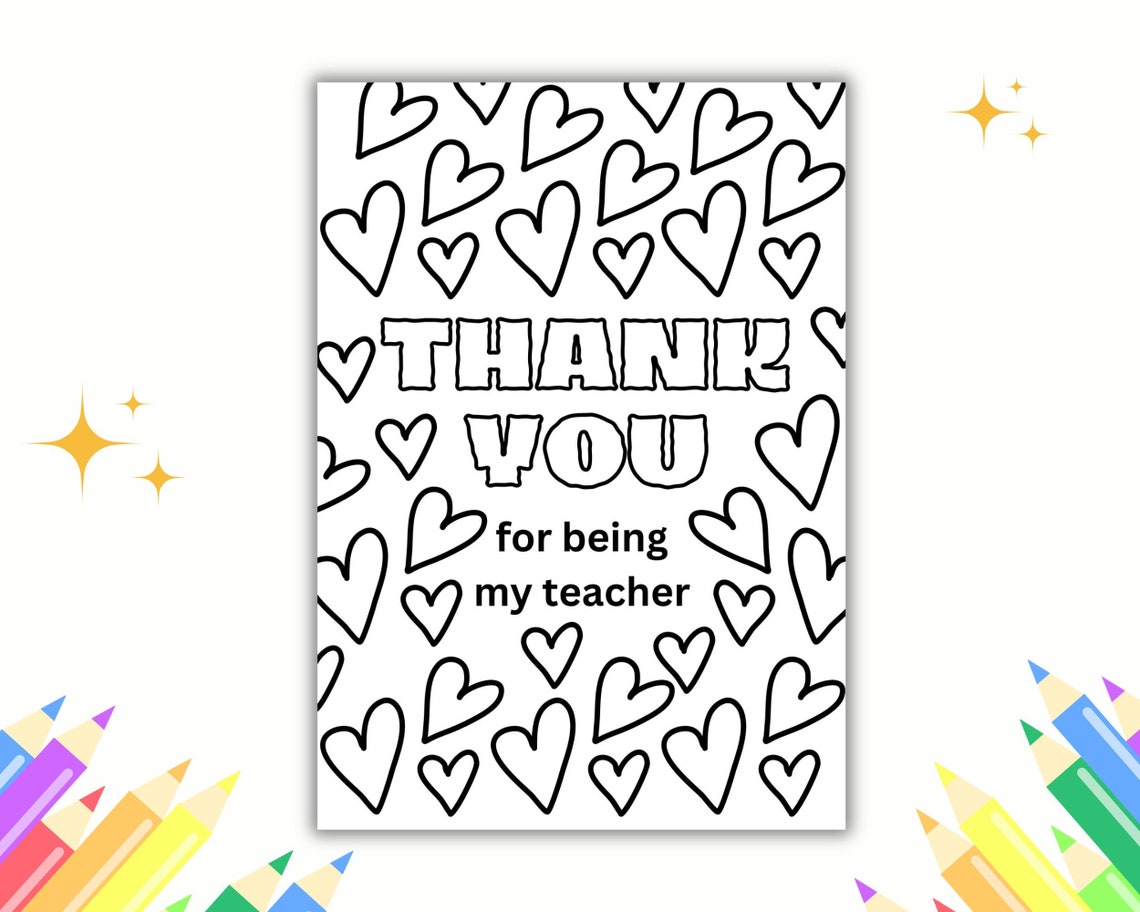 Printable Teacher Appreciation Coloring Pages; Thank You, Teacher ...