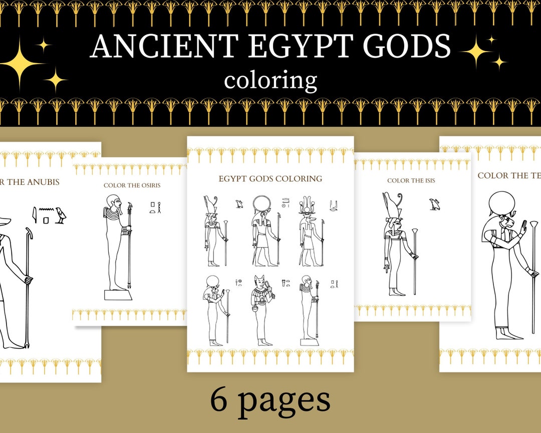 Ancient Egypt Gods Coloring Pages; Instant Download Printables; Ancient ...