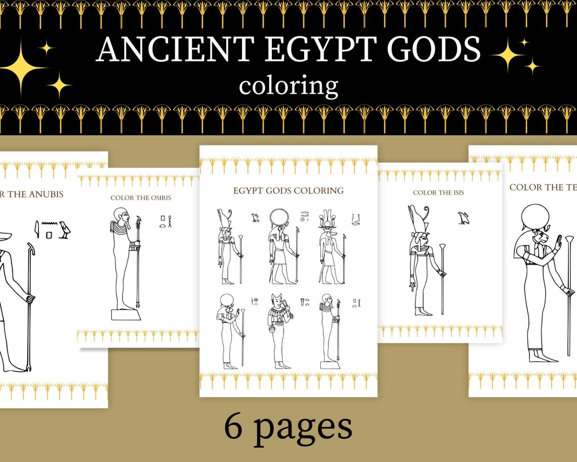 Ancient Egypt Gods Coloring Pages; Instant Download Printables; Ancient ...