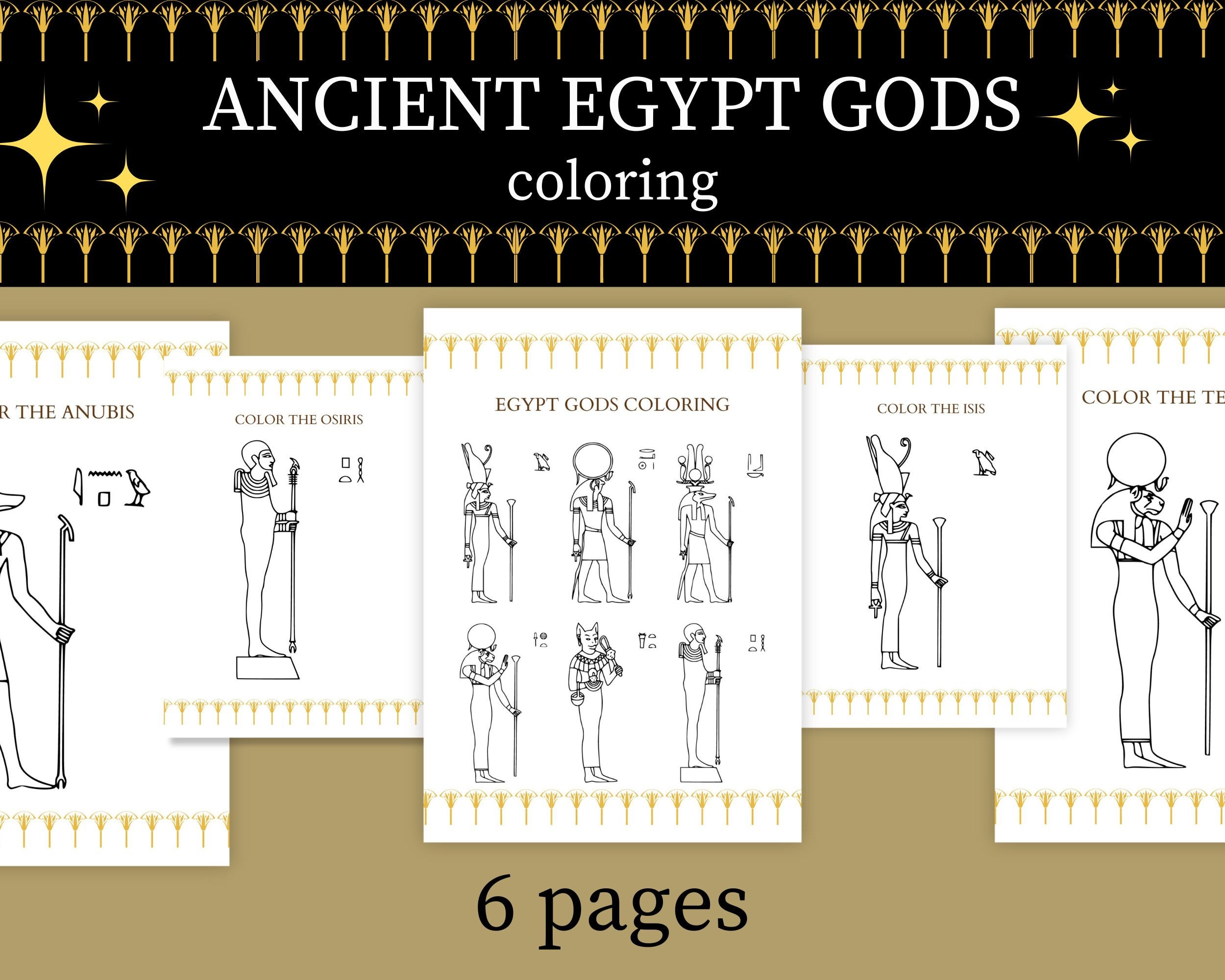Ancient Egypt Gods Coloring Pages; Instant Download Printables; Ancient ...