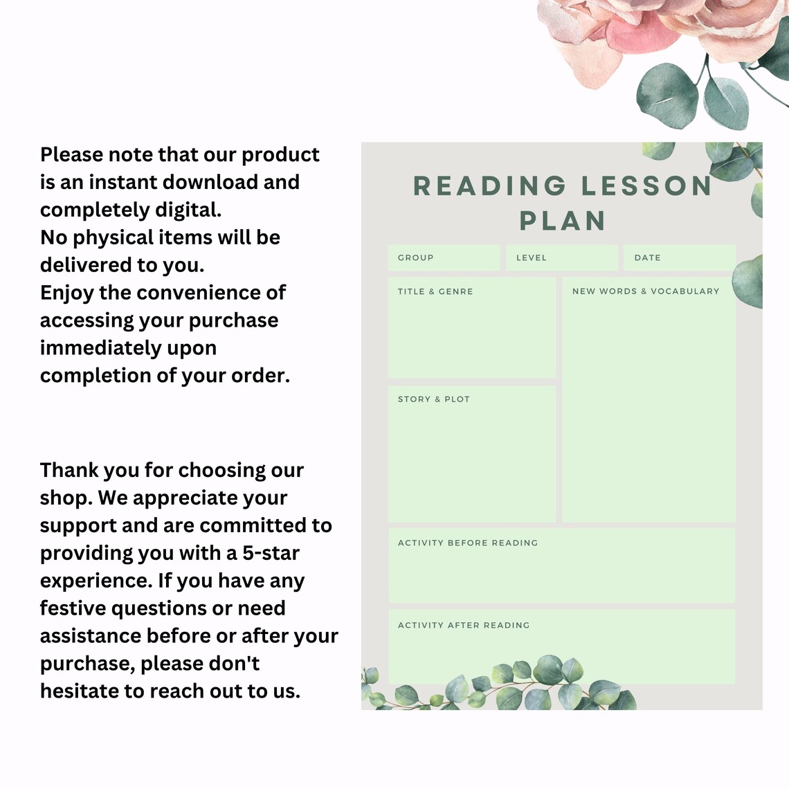 Boho Style Reading Lesson Plan Sheet; Literature Class; Teacher Hack ...