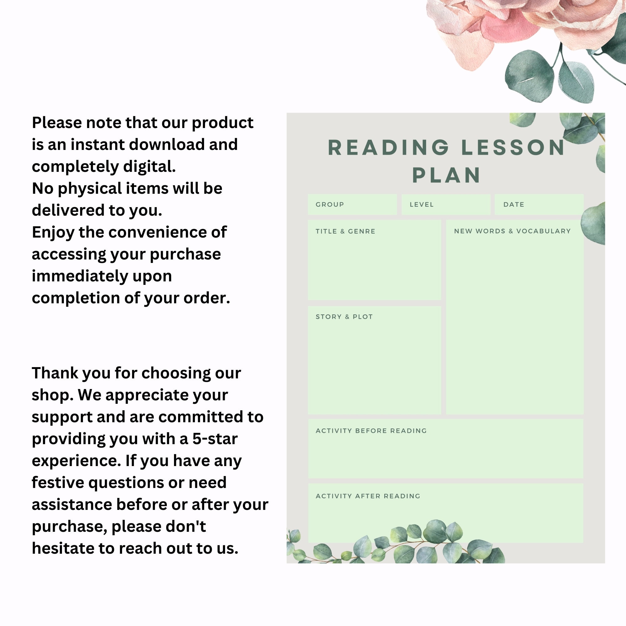 Boho Style Reading Lesson Plan Sheet; Literature Class; Teacher Hack ...
