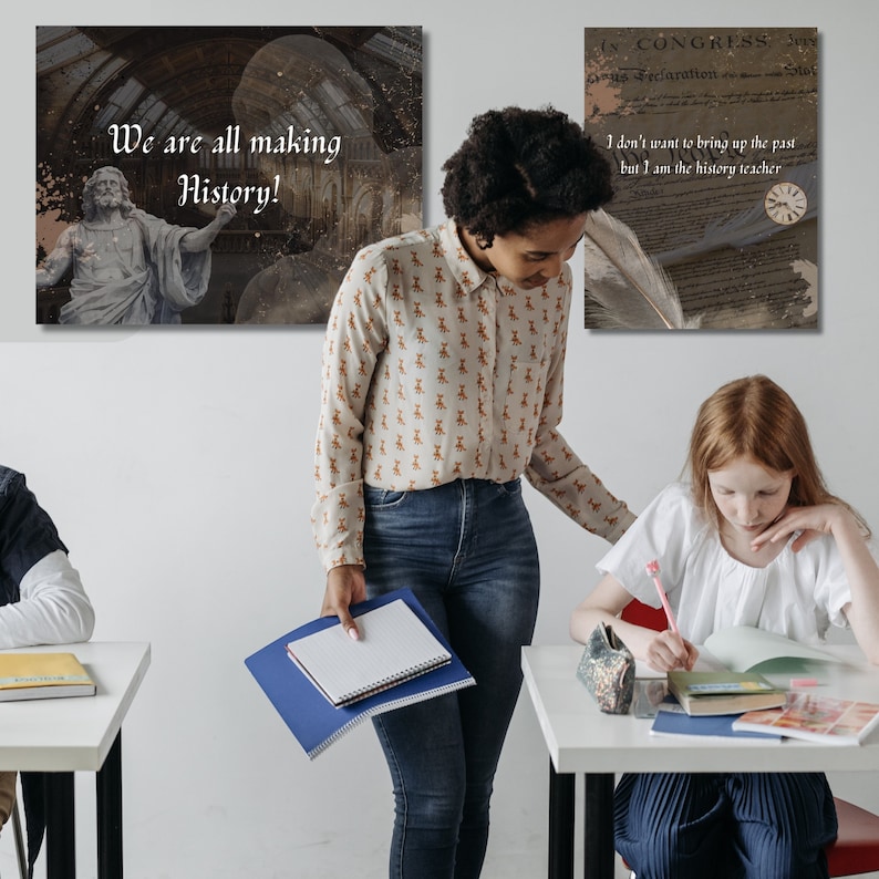 Printable Funny and Inspiring History Teacher Posters; Dark Aesthetic ...