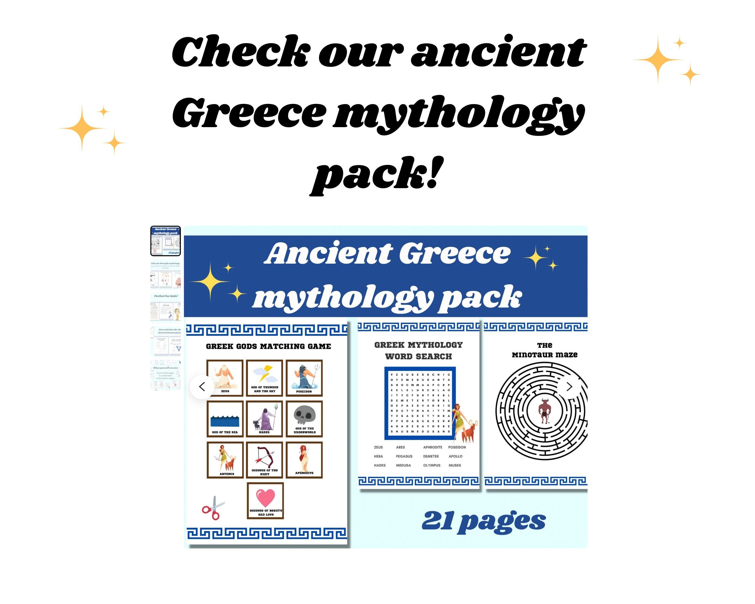 Ancient Egypt Gods Printable Mythology Games Pack; Fun Activity for ...