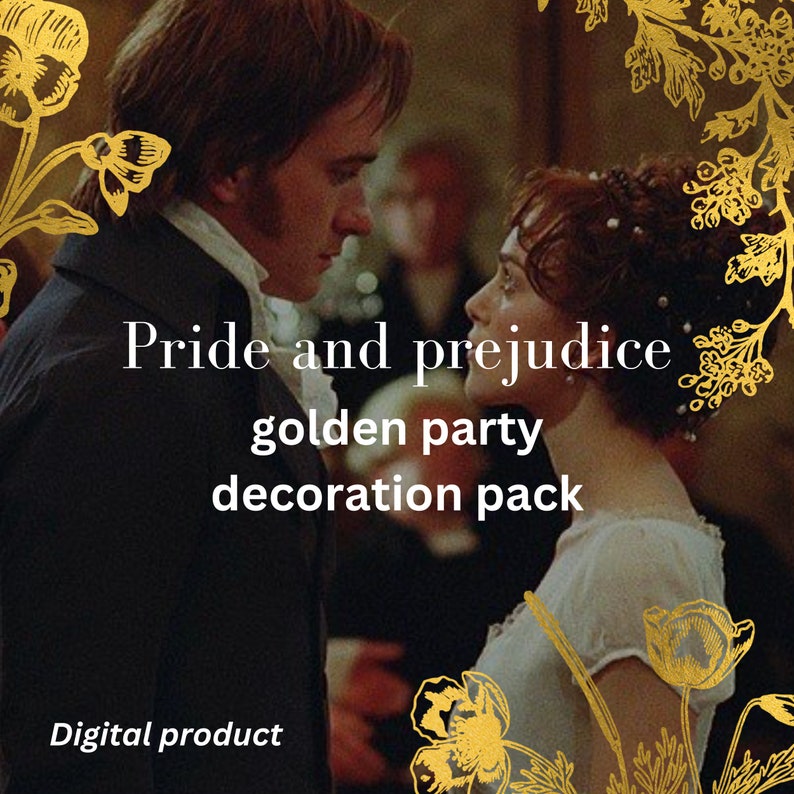Pride and Prejudice Themed Party- Digital Download; Golden Party ...