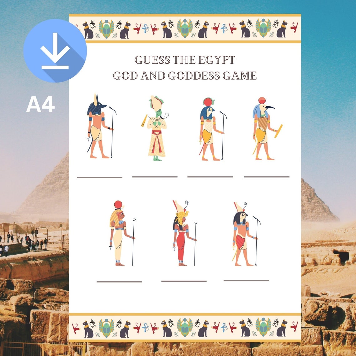 Ancient Egypt Gods Printable Mythology Party Guess the Name Game ...