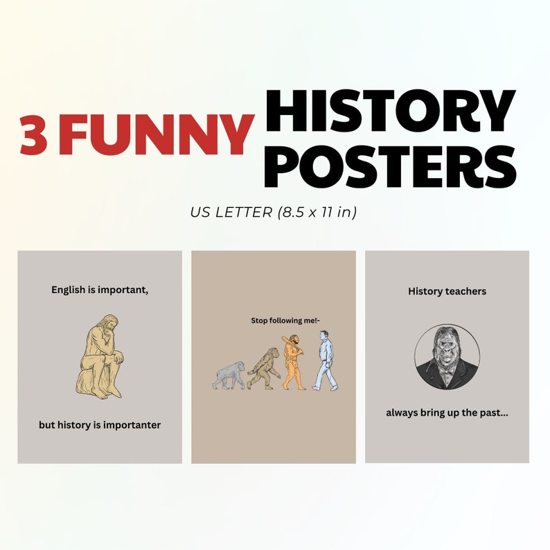 Funny History Posters; Hilarious Social Studies Classroom Decor Bundle ...