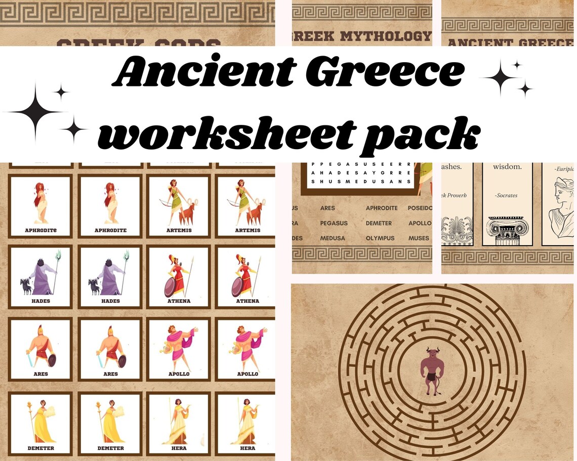 Printable Ancient Greece Worksheets and Activity Pack; Ancient Greece ...
