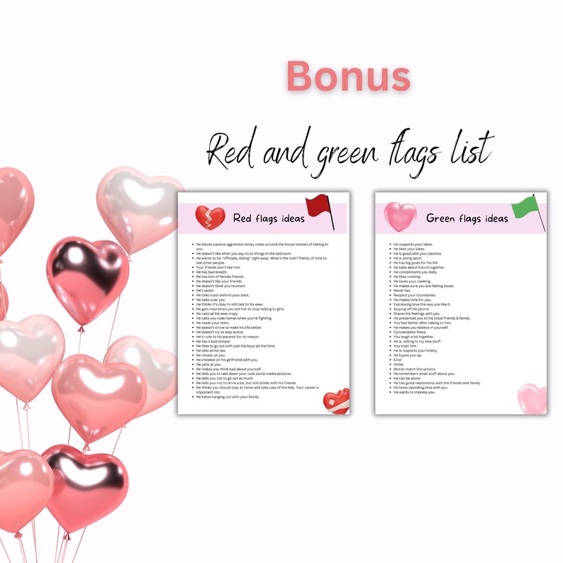 Galentine Party Red and Green Flags Game; Make Your Own Red Flag Map ...