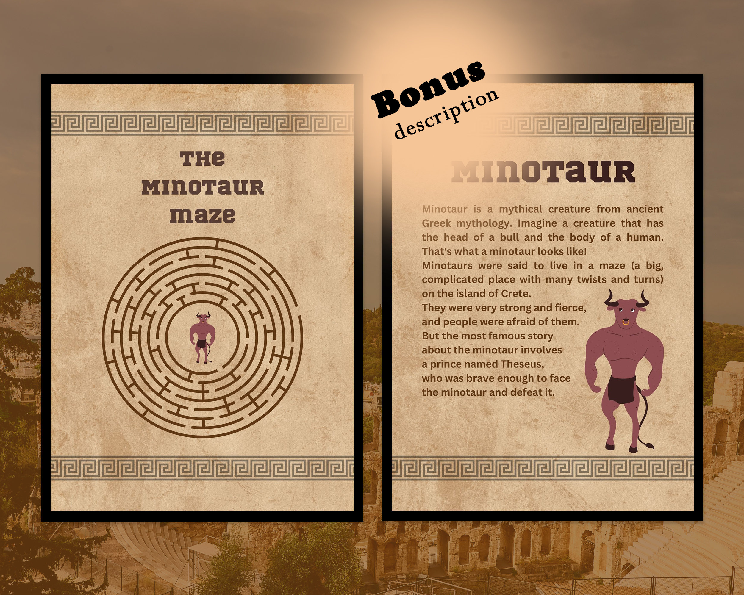 Printable Minotaur Maze; History Fun Activity; Ancient Greece Worksheet ...