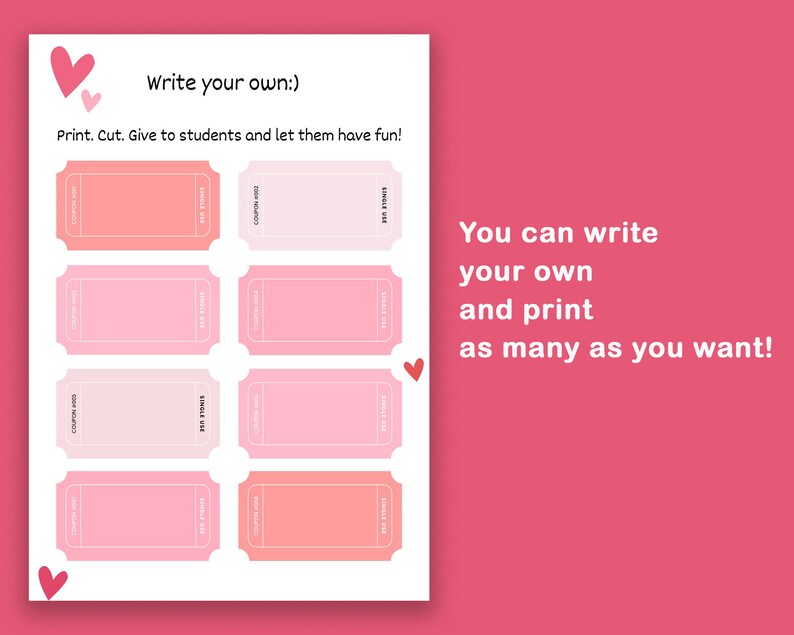 Printable Valentine's Day Coupons for Teachers to Make Your Students ...