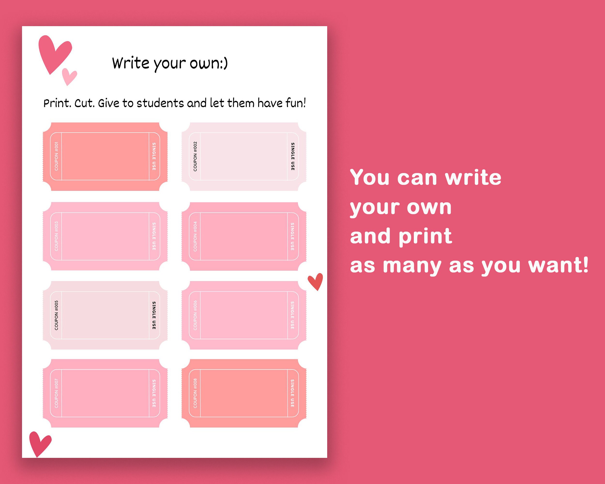 Printable Valentine's Day Coupons for Teachers to Make Your Students ...
