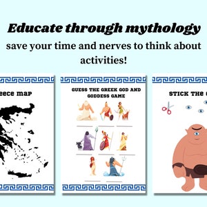 Ancient Greece Gods Printable Mythology Games Pack; Fun Activity for ...