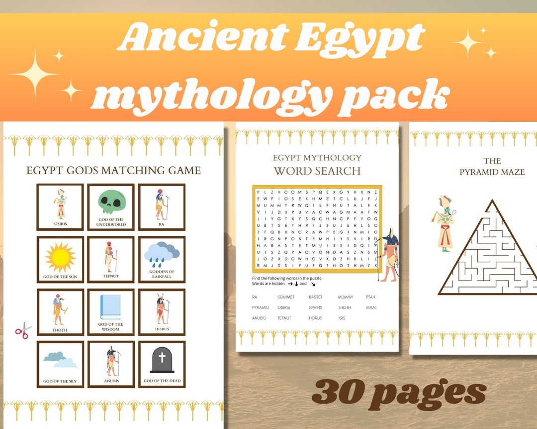 Ancient Egypt Gods Printable Mythology Games Pack; History Lesson ...