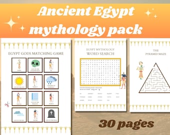 Ancient Egypt Gods Printable Mythology Games Pack; Fun Activity for ...