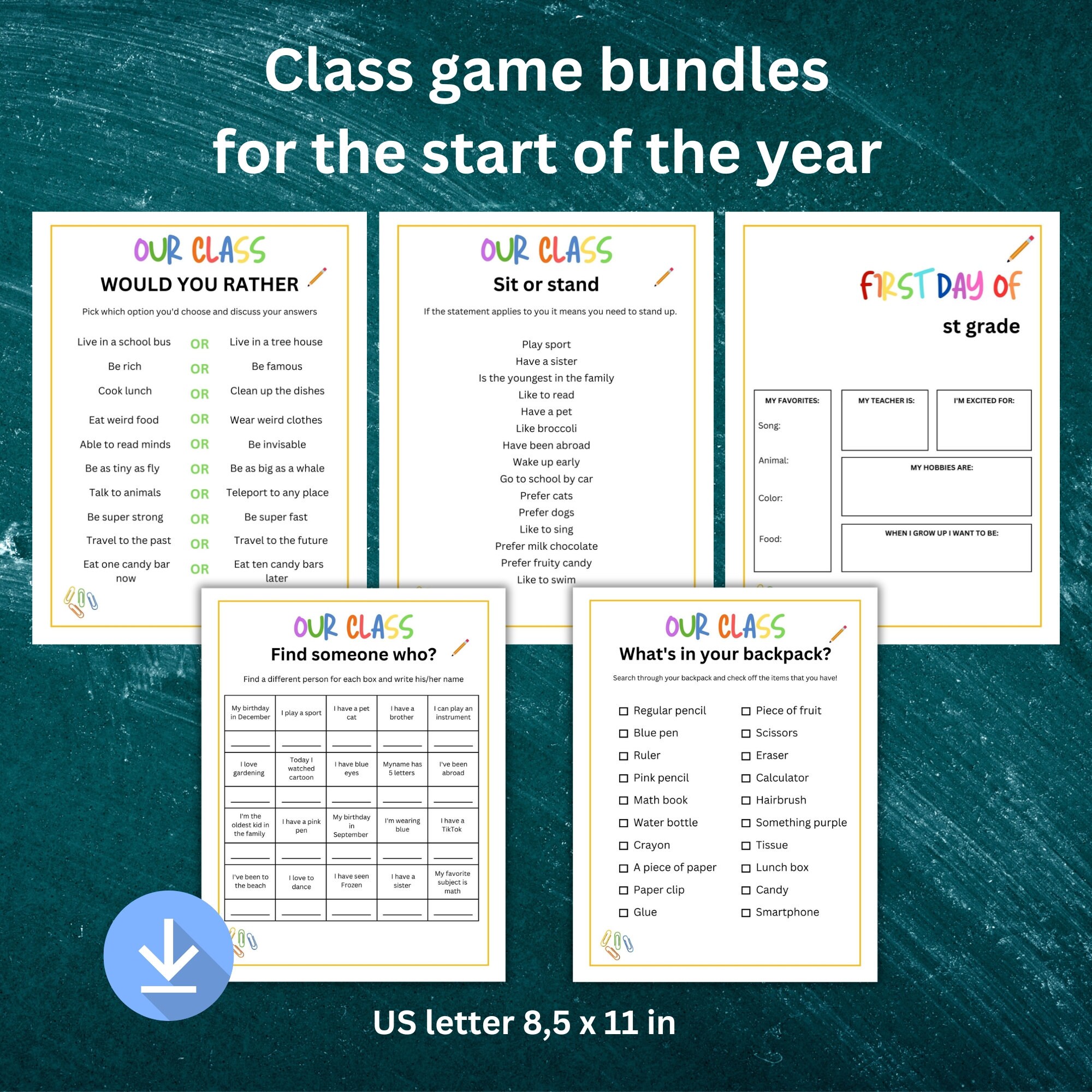 Class Game Bundle Pack; Classroom Team Building; Back to School ...