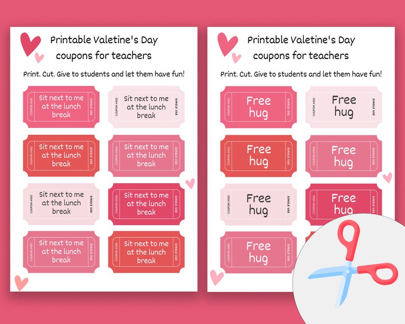 Printable Valentine's Day Coupons for Teachers to Make Your Students ...