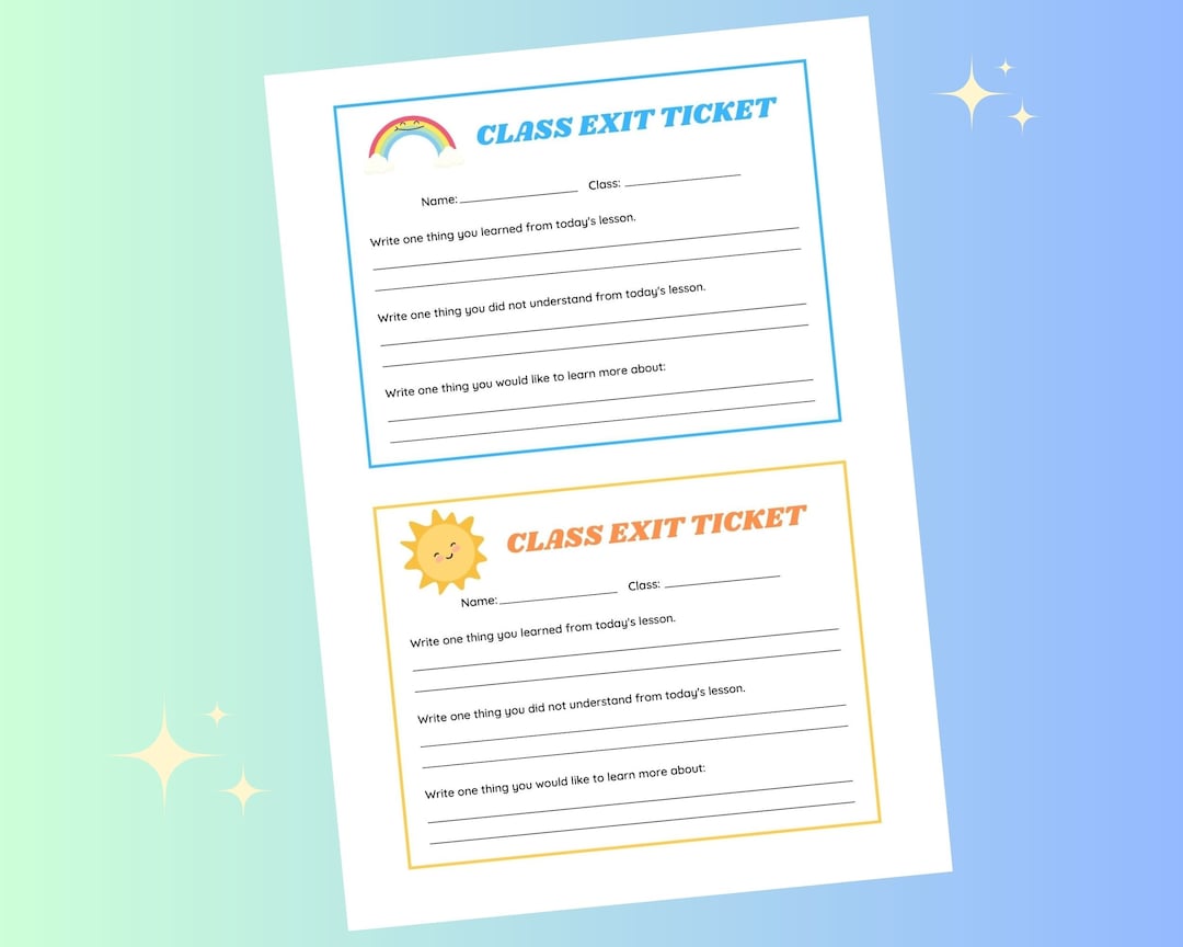 Class Exit Ticket Printable; Lesson Reflection Printable; Elementary ...