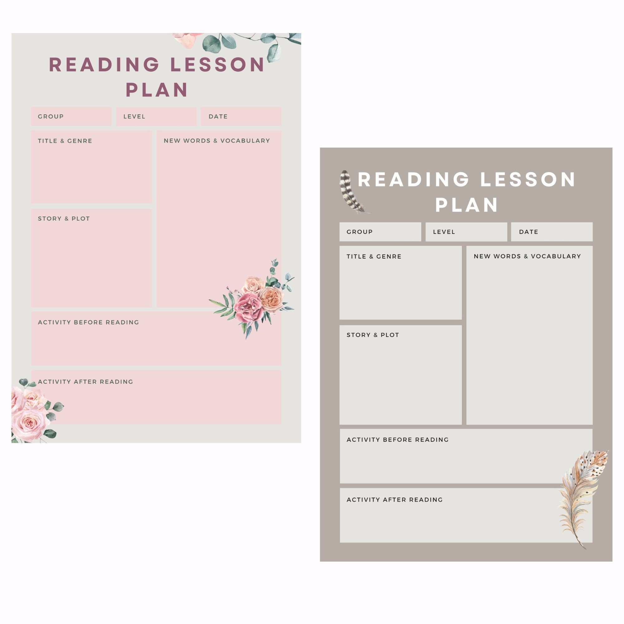 Boho Style Reading Lesson Plan Sheet; Literature Class; Teacher Hack ...