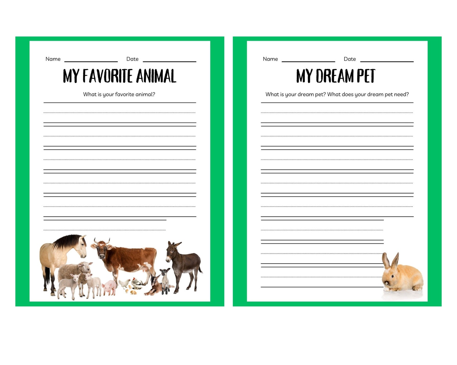 Kindergarten Animals Workbook; Animals Worksheets; Printable Animals ...