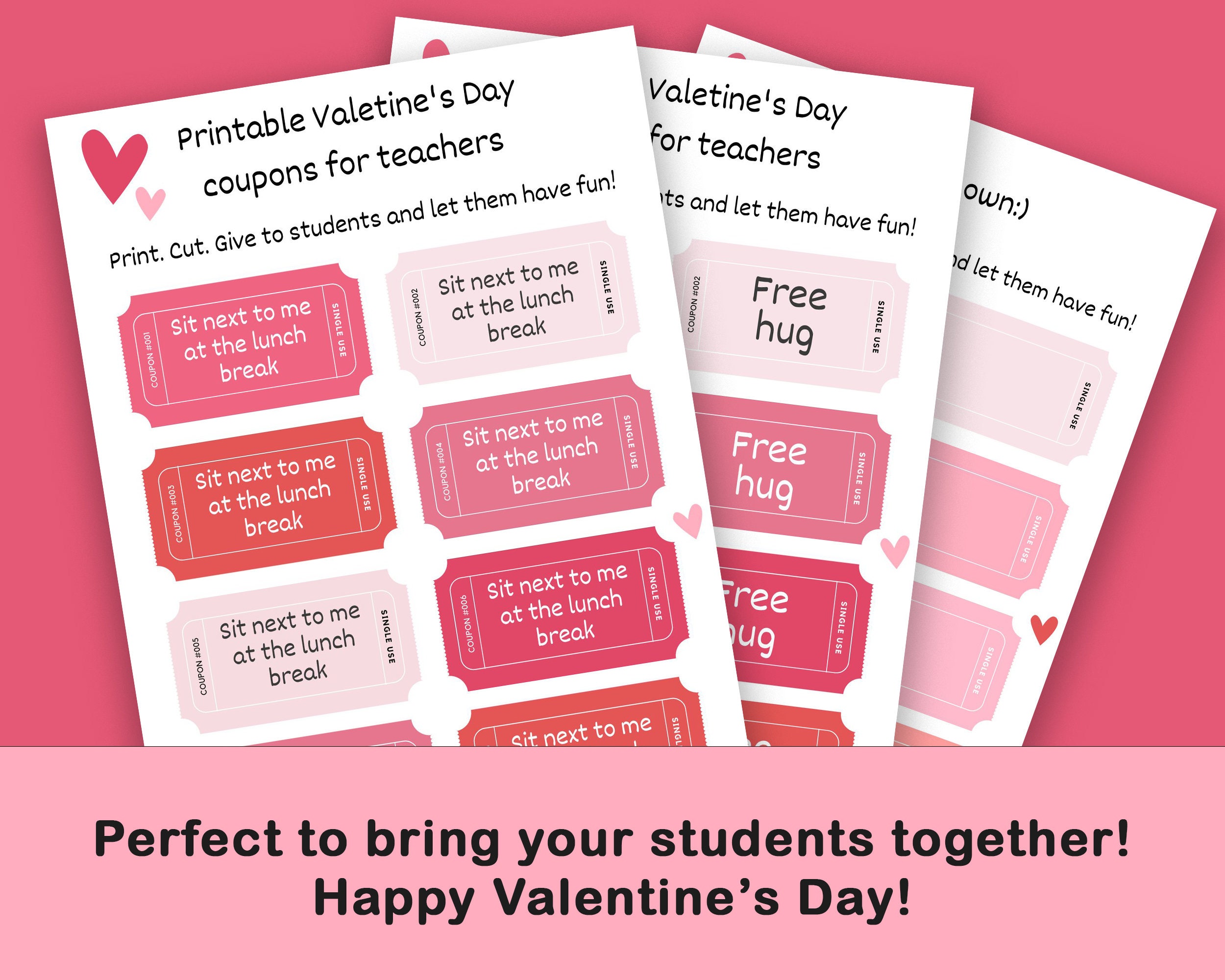 Printable Valentine's Day Coupons for Teachers to Make Your Students ...