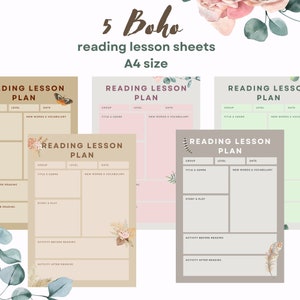 Boho Style Reading Lesson Plan Sheet; Literature Class; Teacher Hack ...