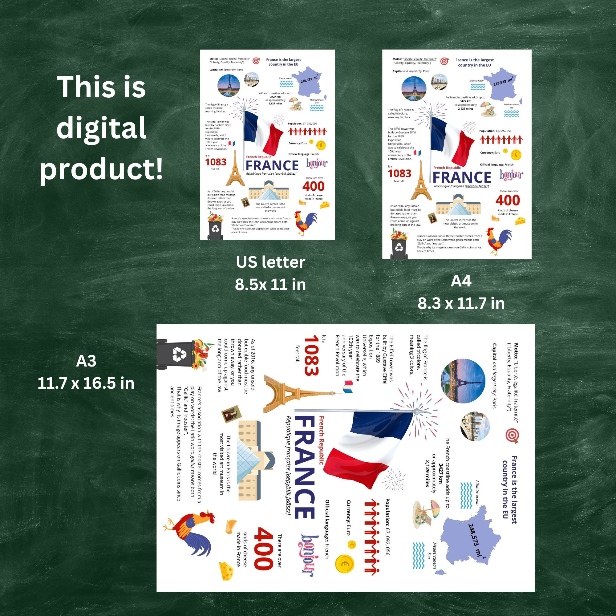 France Infographic Poster; French Classroom Decor; French Class; France ...