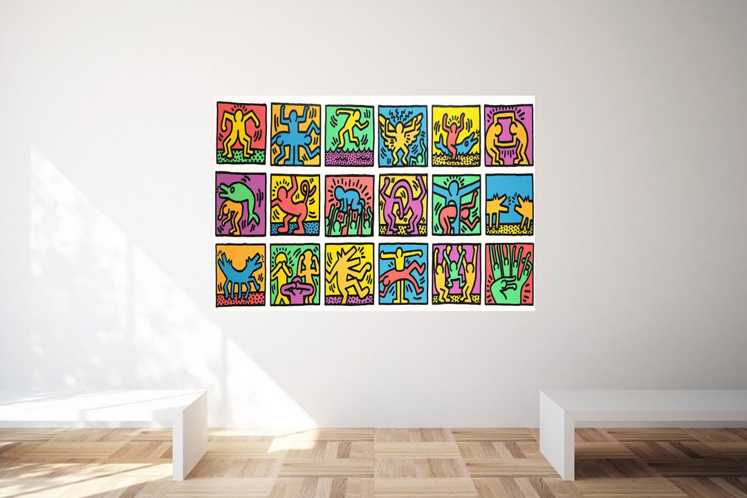 Keith Haring Canvas_poster Art Reproduction, Abstract Canvas Wall Art ...