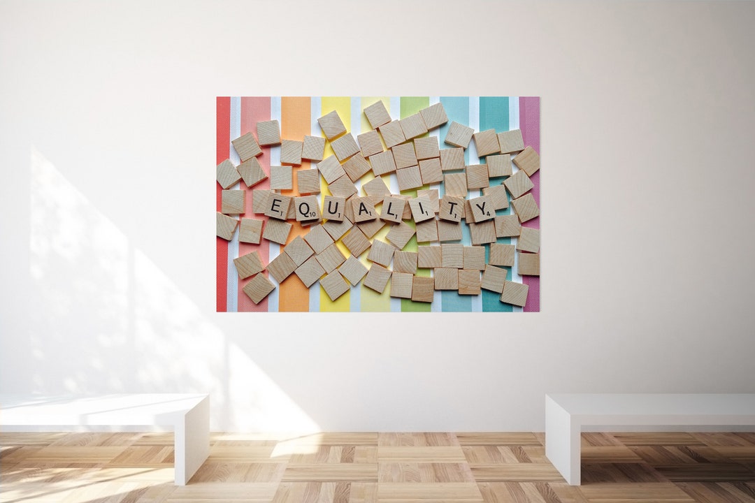 Scrabble Wall Art, Equal Wall Art, Equality Wall Art, Scrabble Canvas ...